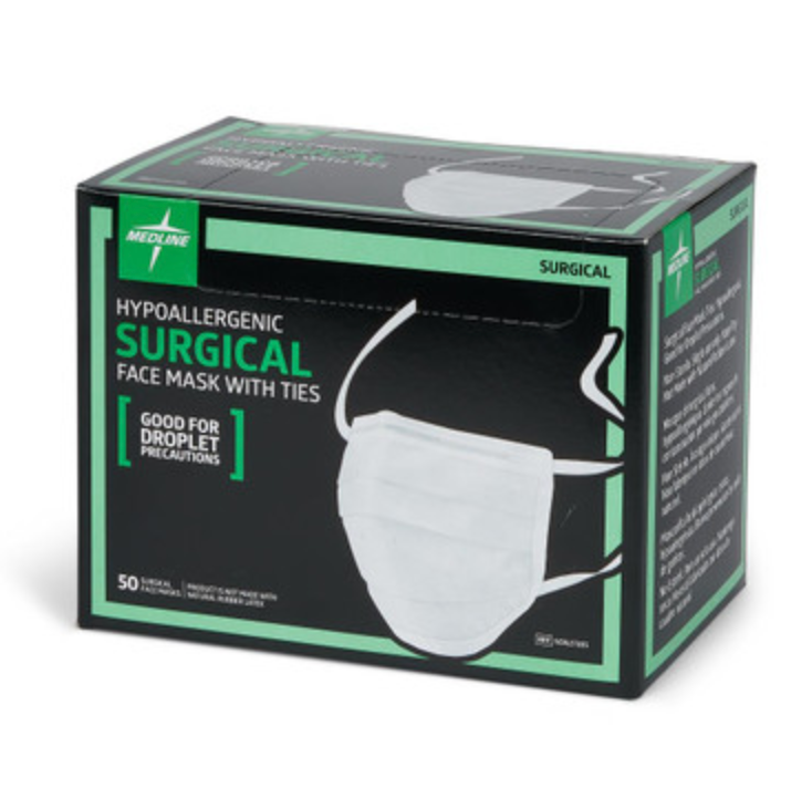 Hypoallergenic Filter Surgical Face Mask with Ties – The Medical Supply Guy